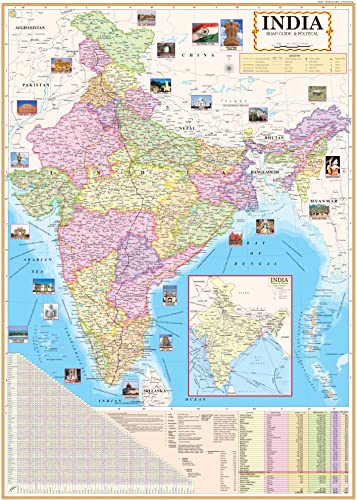 Buy India Political | Laminated Both Side | Size - 70x100 cm (Large ...