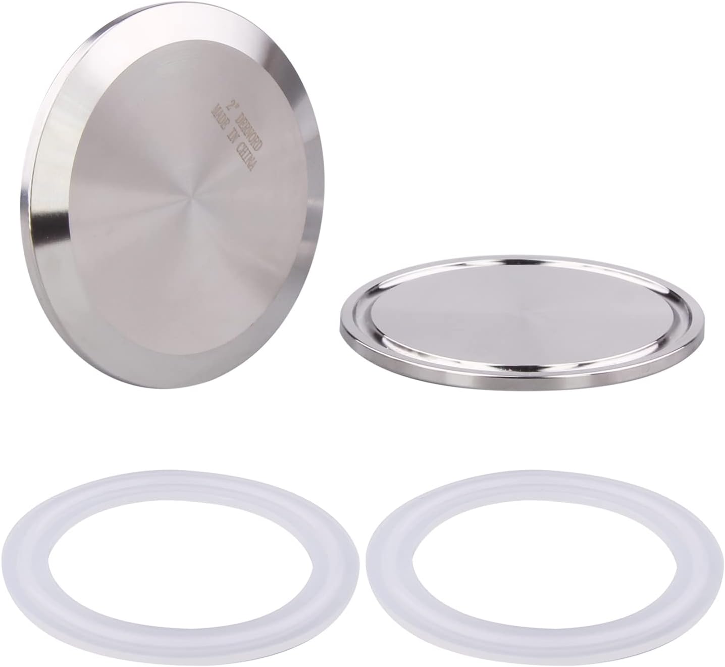 DERNORD 2 Inch Sanitary Fitting Clamp End Cap SS304 with Silicone ...