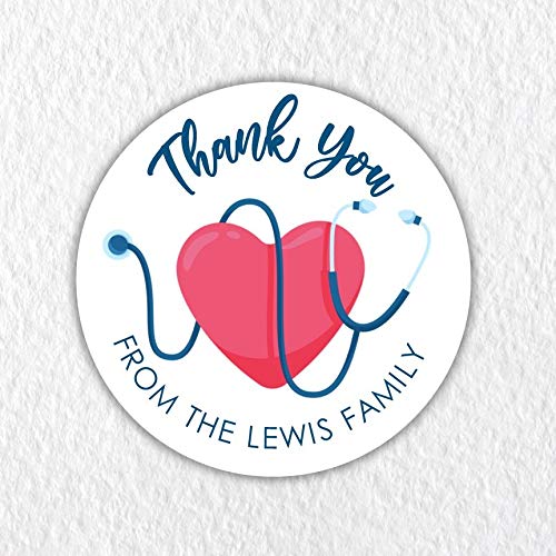 Amazon.com: Healthcare Personalized Gift Stickers, Heart Stethoscope ...