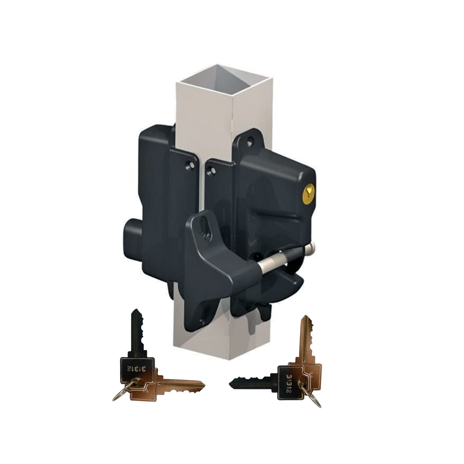 Amazon.com: Keystone Black KLADV-P2-BK (for 1-3/4" to 5" Post) Gate ...