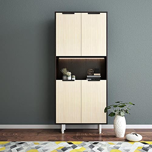 Snapklik.com : Modern Cabinet Finger Pulls Black Edge Drawer Handles 3 ...