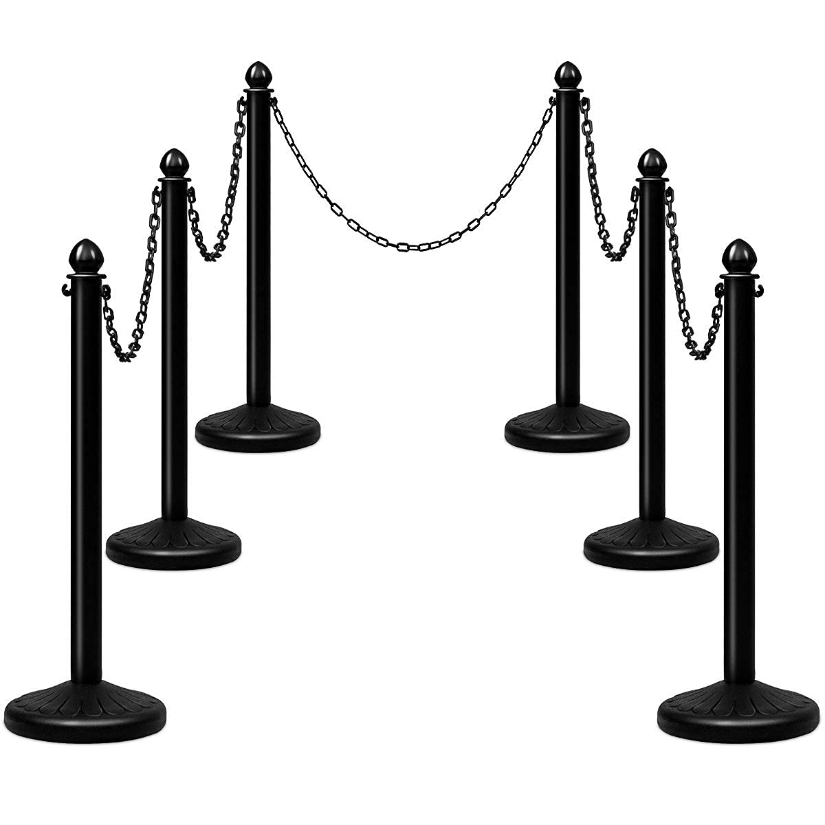 Buy GYMAX 6PCS Safety Stanchion, Stanchion Barriers with 100cm Link ...