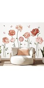 Amazon.com: wondever Garden Flower Wall Stickers Wildflower Iris Daisy ...