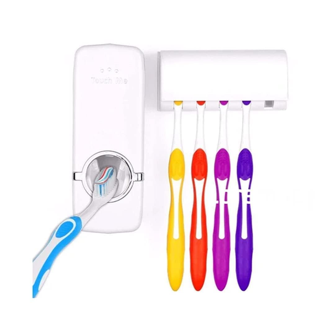 Green Apple Inc Wall Mounted Plastic Automatic Toothpaste Dispenser and ...