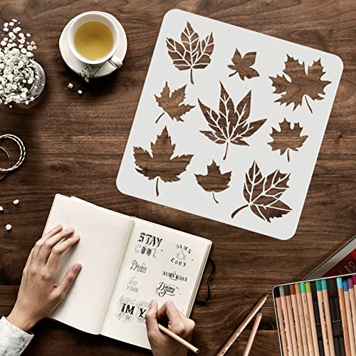 FINGERINSPIRE Maple Leaves Stencils 30x30cm Autumn Leaves Stencil ...