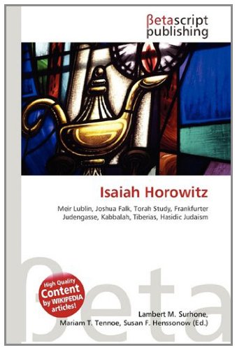 Isaiah Horowitz: Meir Lublin, Joshua Falk, Torah Study, Frankfurter ...