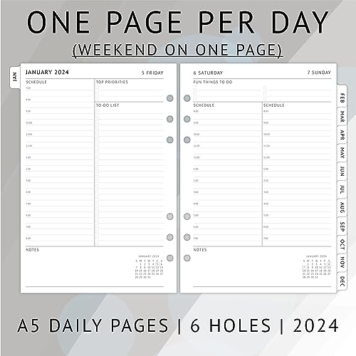 Snapklik.com : 2024 Daily & Monthly Planner Refills A5 Size ...