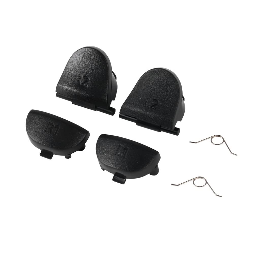 Amazon.com: Set Buttons L1 R1 L2 R2 Trigger Buttons, 4 Black Replace Buttons for PS4, Controller ...