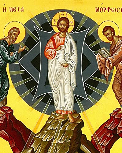 Metamorphosis Jesus Christ icon, Handmade Greek Orthodox icon of the ...