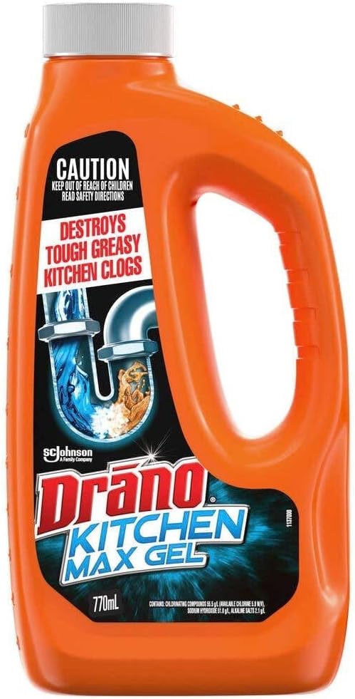 Drano Kitchen Max Gel Drain Cleaner, Unclog Drains, Eliminates Tough ...