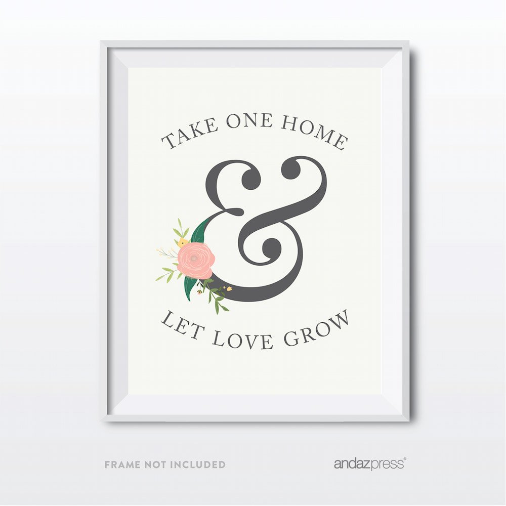 Amazon.com: Andaz Press Wedding Party Signs, Floral Roses Print, 8.5x11 ...