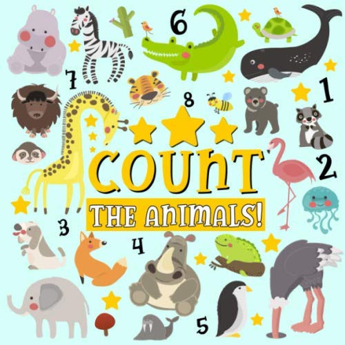 Count The Animals: A Fun Picture Puzzle Book for 2-5 Year Old girls and ...