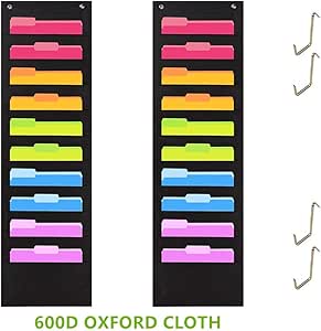 Amazon.com: Hanging Pocket Charts File Folder Organizer Office School ...