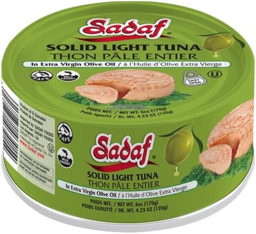 Amazon.com : Sadaf Solid Light Tuna in Extra Virgin Olive Oil - Canned ...