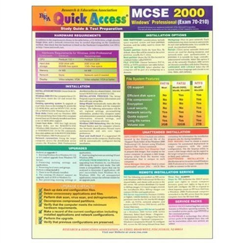 MCSE Windows 2000 Professional, Exam 70-210 Quick Access (Quick Access Reference Charts): The ...
