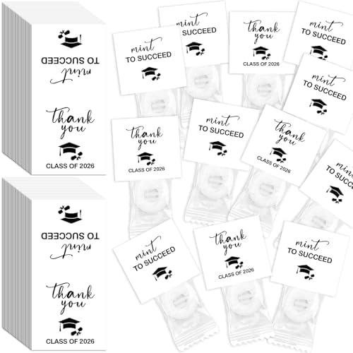 Amazon.com: Humyoun 200 Pcs Class of 2026 Mint Stickers Graduation Mint ...