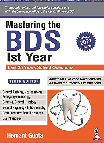 Buy Mastering the BDS 1st Year (Last 25 years Solved Questions) Book ...