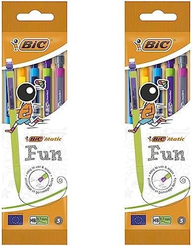 Bic Matic Fun, HB Mechanical Pencils and Eraser, Assorted Barrel ...