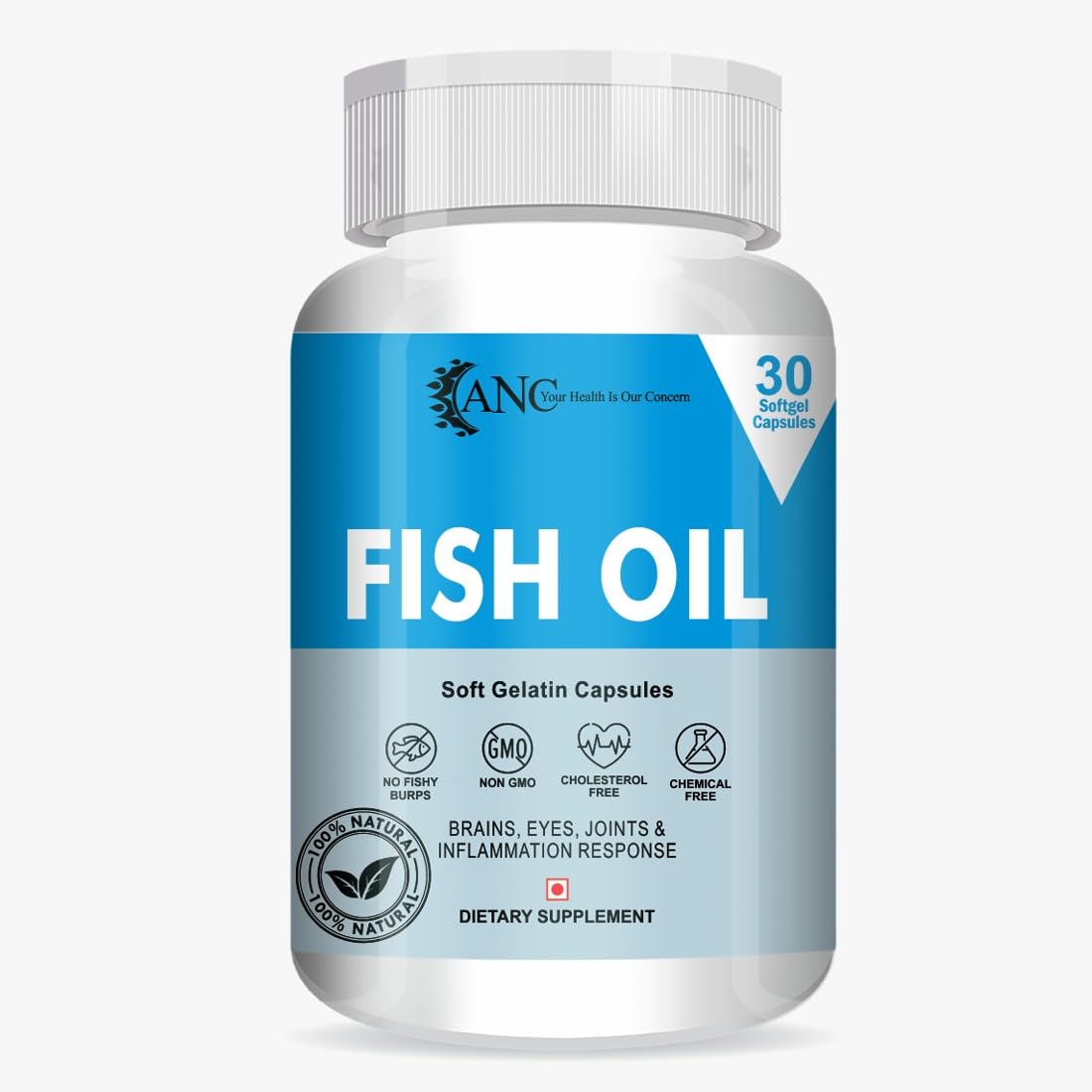 ANC Fish Oil Capsule For Men And Women, 30 Omega 3 Fish Oil Capsules ...