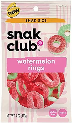Amazon.com : Snak Club Watermelon Rings, 4 Ounce Bag, Pack Of 12 ...