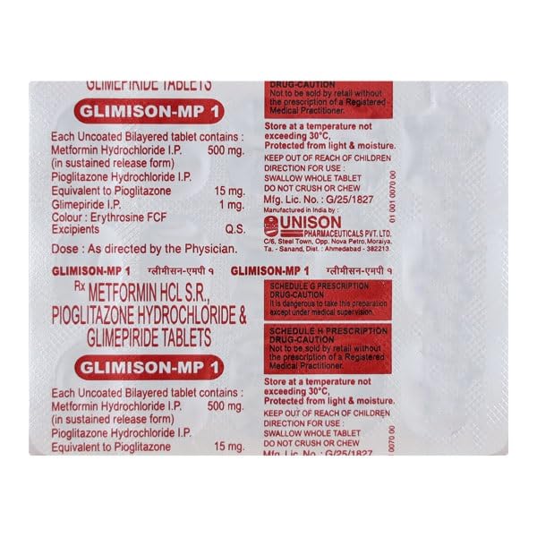 GLIMISON MP 1MG - Strip of 15 Tablets : Amazon.in: Health & Personal Care