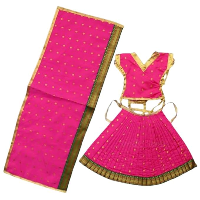 VEDIC VAANI Vibrant Pink Color Devi Durga Poshak Dress for Idol ...