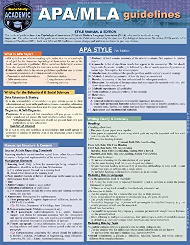 Snapklik.com : APA/MLA Guidelines - 7th/9th Editions Style Reference For Writing: A QuickStudy ...