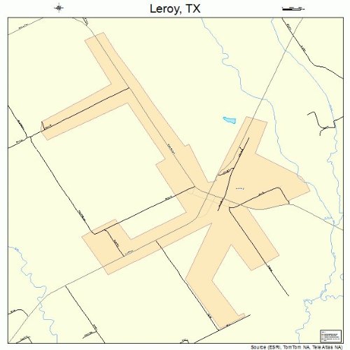 Large Street & Road Map of Leroy, Texas TX - Printed poster size wall ...
