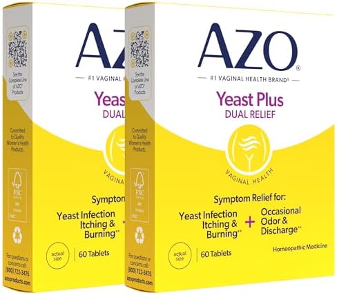 Amazon.com: AZO Yeast Plus Dual Homeopathic Yeast Infection Symptom ...