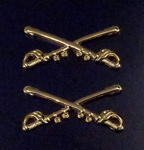Amazon.com: Crossed Swords GOLD Cavalry Mounted Patrol Collar Pins ...