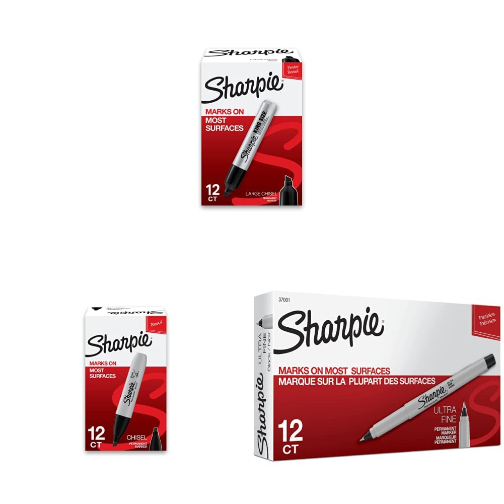 Snapklik.com : SHARPIE King Size Permanent Markers Large Chisel Tip ...