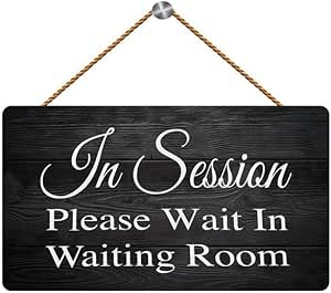 Farmhouse Rustic Wood Sign - in Session Please Wait in Waiting Room ...