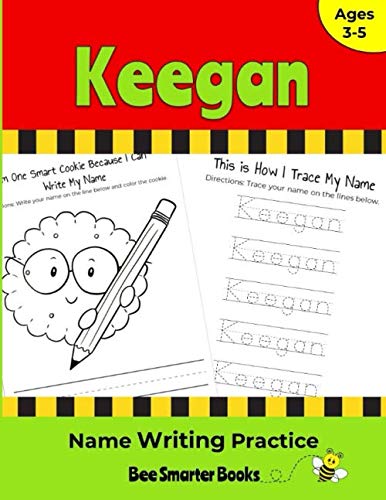 Amazon.co.jp: Keegan Name Writing Practice: Personalized Name Writing ...