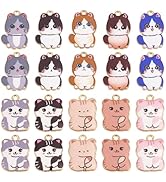 Amazon.com: PH PandaHall 20pcs Enamel Cat Charms, 10 Styles 1 inch Cute ...