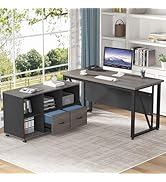 Amazon.com: Tribesigns 63-Inch Executive Computer Desk with 47-Inch ...