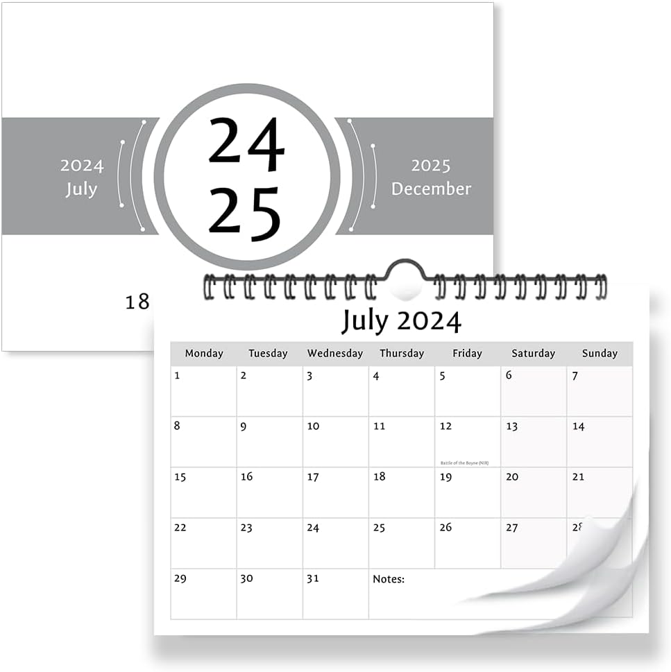 18 Mo Calendar 2024/25, A4 Wall Calendar 2024-2025, Monthly 2025 ...