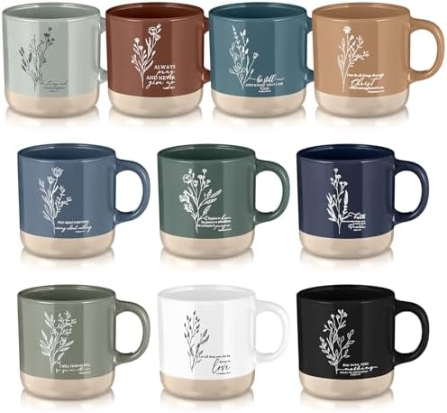 Amazon.com: Christian Art Gifts Ceramic Coffee or Tea Mug Set for Women, Rejoice Watercolor ...