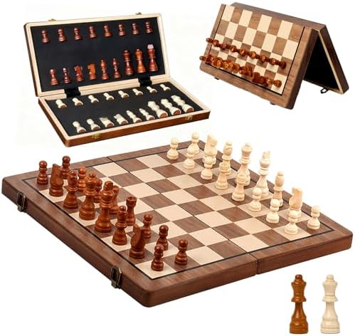 Magnetic Chess Set for Kids and Adults - Wooden Chess Board with Strong ...