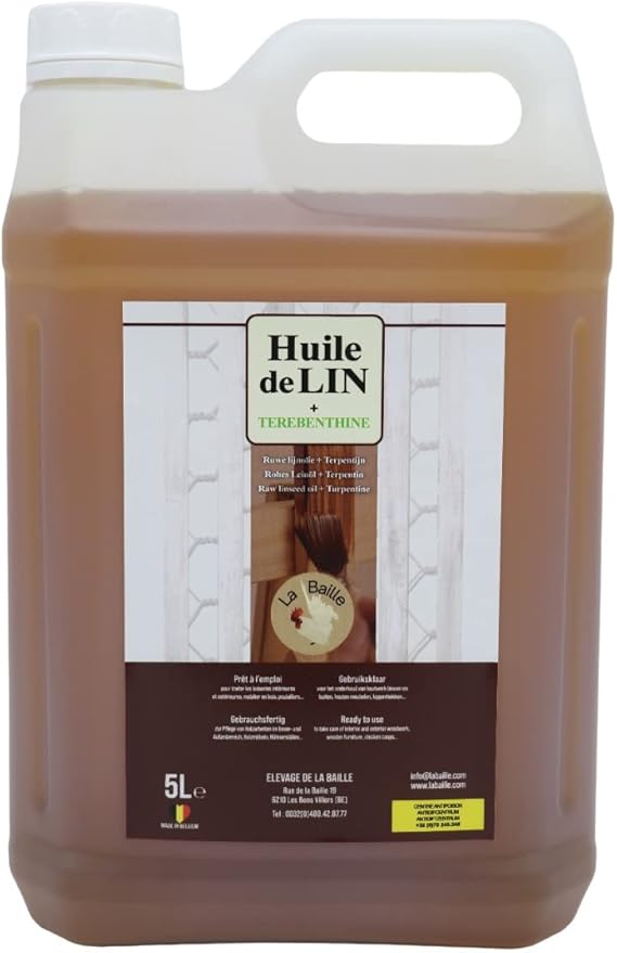Huile de Lin & Térébenthine La Baille - Prête à l'Usage pour Bois et ...