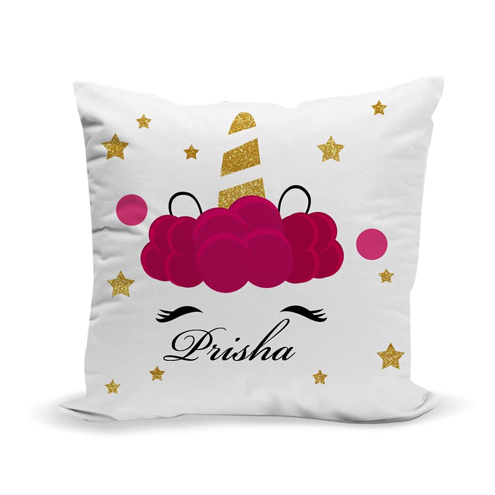 Buy Prisha Name Beautiful Unicorn Design Printted Cushion 12x12 in ...