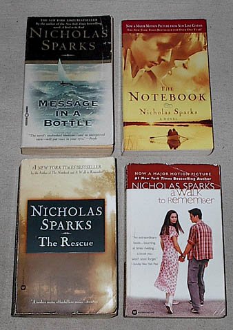 Nicholas Sparks book set: Message in a Bottle; The Notebook; The Rescue ...