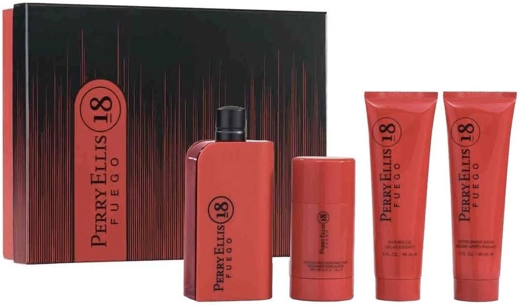 Amazon.com : Perry Ellis Fragrances 360 Red 4 Piece Gift Set for Men ...