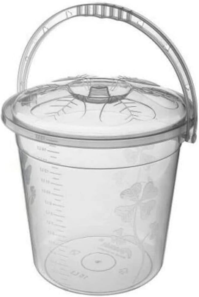 Large 20L Clear Plastic Bucket with Lid Plus Carry Handle Storage ...