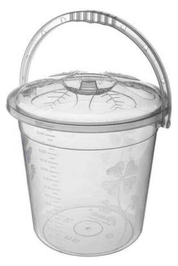 Best House 2 PCS Clear Plastic Bucket with Lid and Carry Handle Storage ...