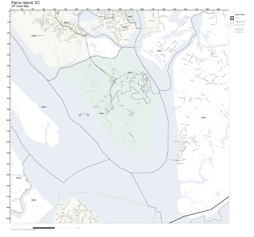 Zip Code Wall Map Of Parris Island Sc Zip Code | Desertcart Sri Lanka