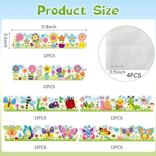 Snapklik.com : 72Pcs Hello Spring Bulletin Board Borders Set Colorful ...