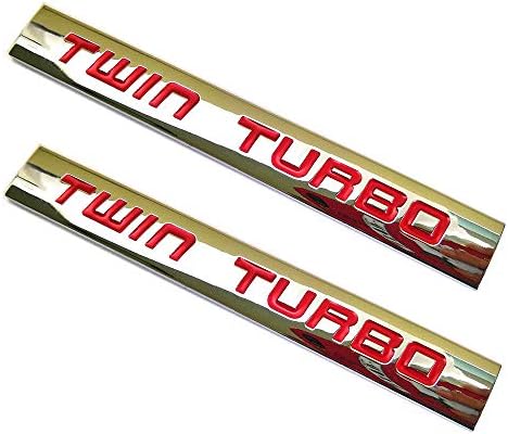 Amazon.com: 2pcs Red Twin Turbo Emblem Trunk Sticker Decal : Automotive
