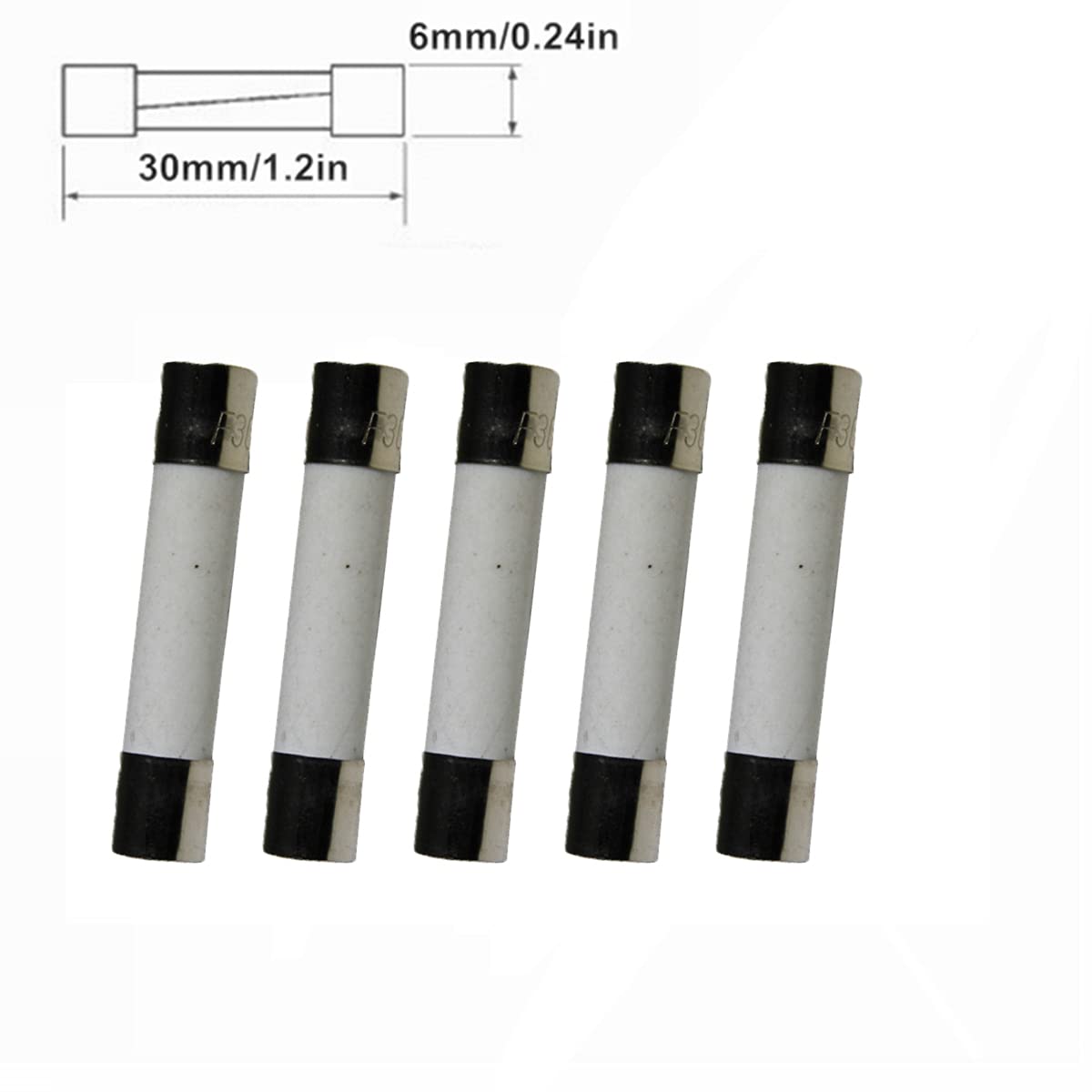 Snapklik.com : 10pcs 6x30mm F3AL250V 3A 250V Fast Blow Fuse Ceramic Fuse