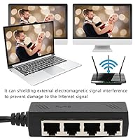 RJ45 Ethernet Splitter Cable 1 to 4 Ethernet Splitter Adapter Cable 4 x ...