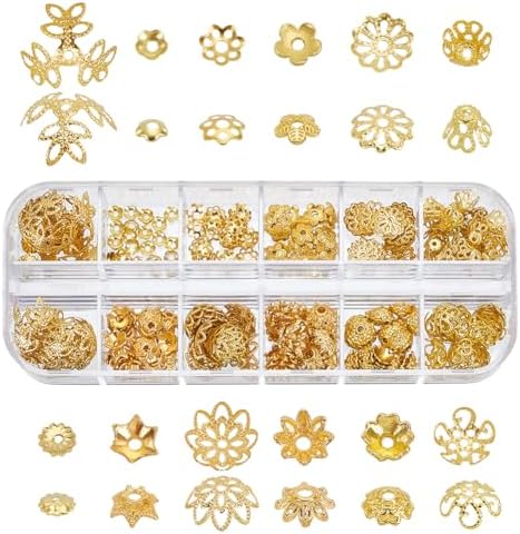 Amazon.com: PH PandaHall 360pcs Gold Bead Caps Flower Cap Spacer Bead ...